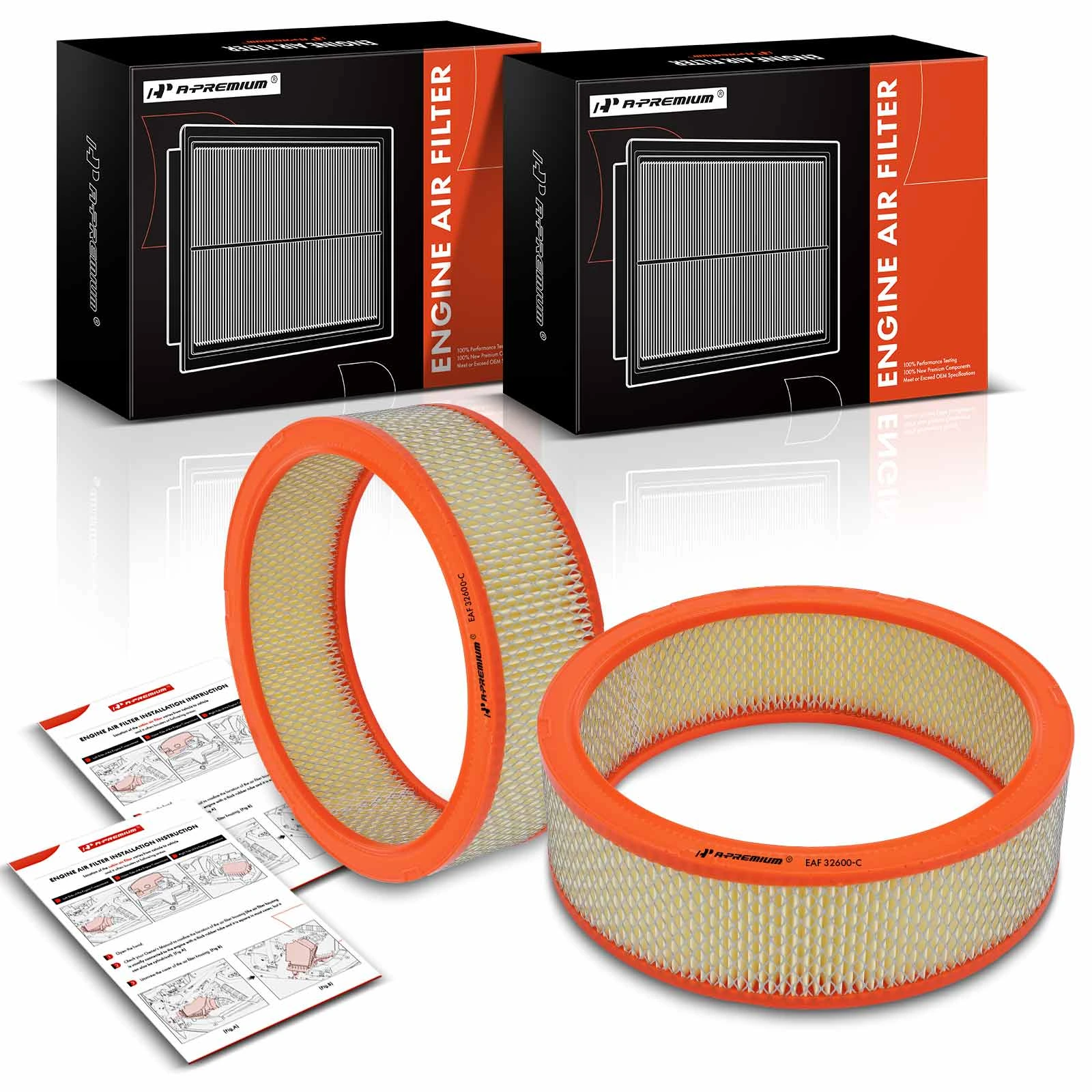 2 Pcs Front Engine Air Filter for 1971 GMC G25/G2500 Van | A-Premium