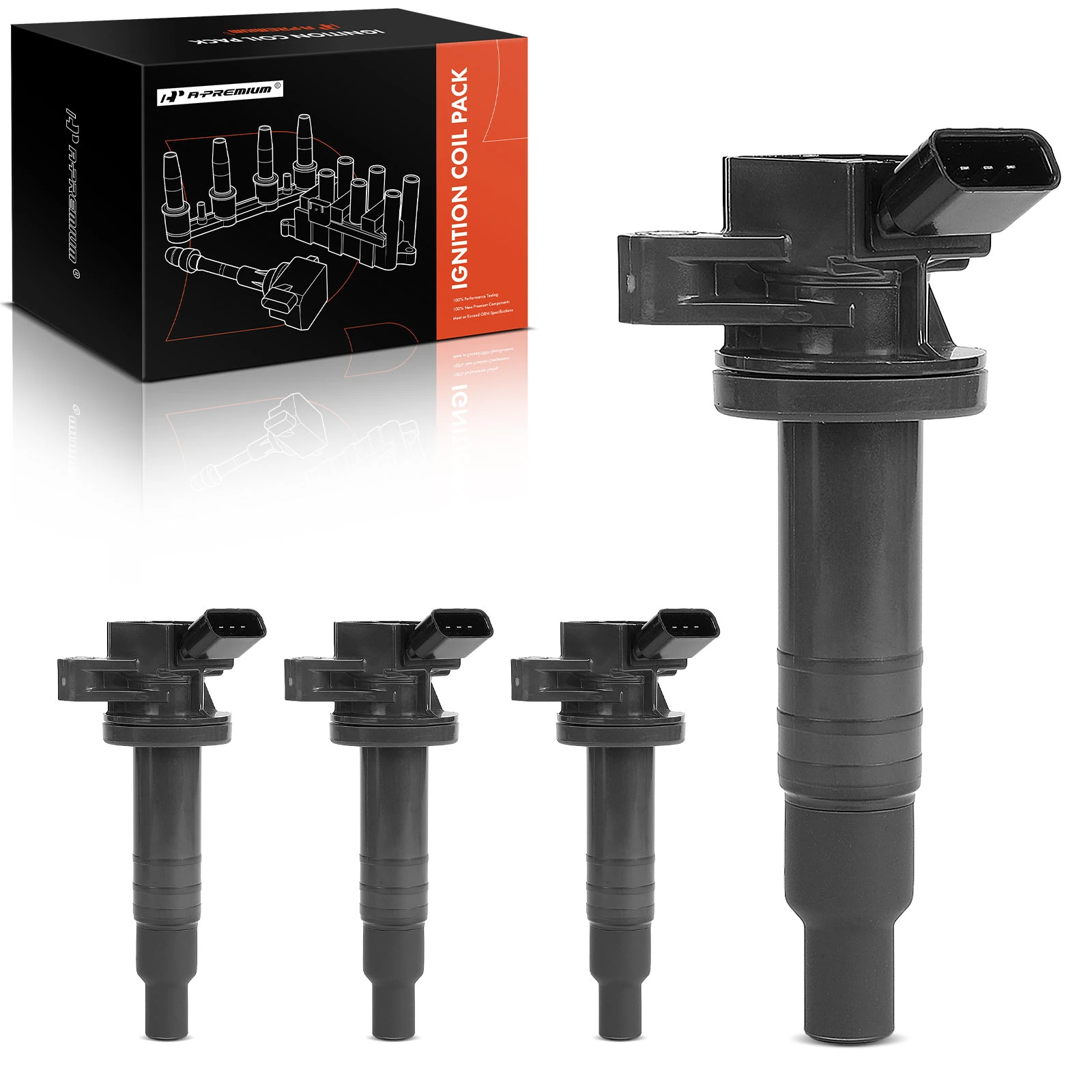 2000 Toyota Celica 4-Pc Ignition Coil, 4-Blade Terminal, Rectangular, A ...