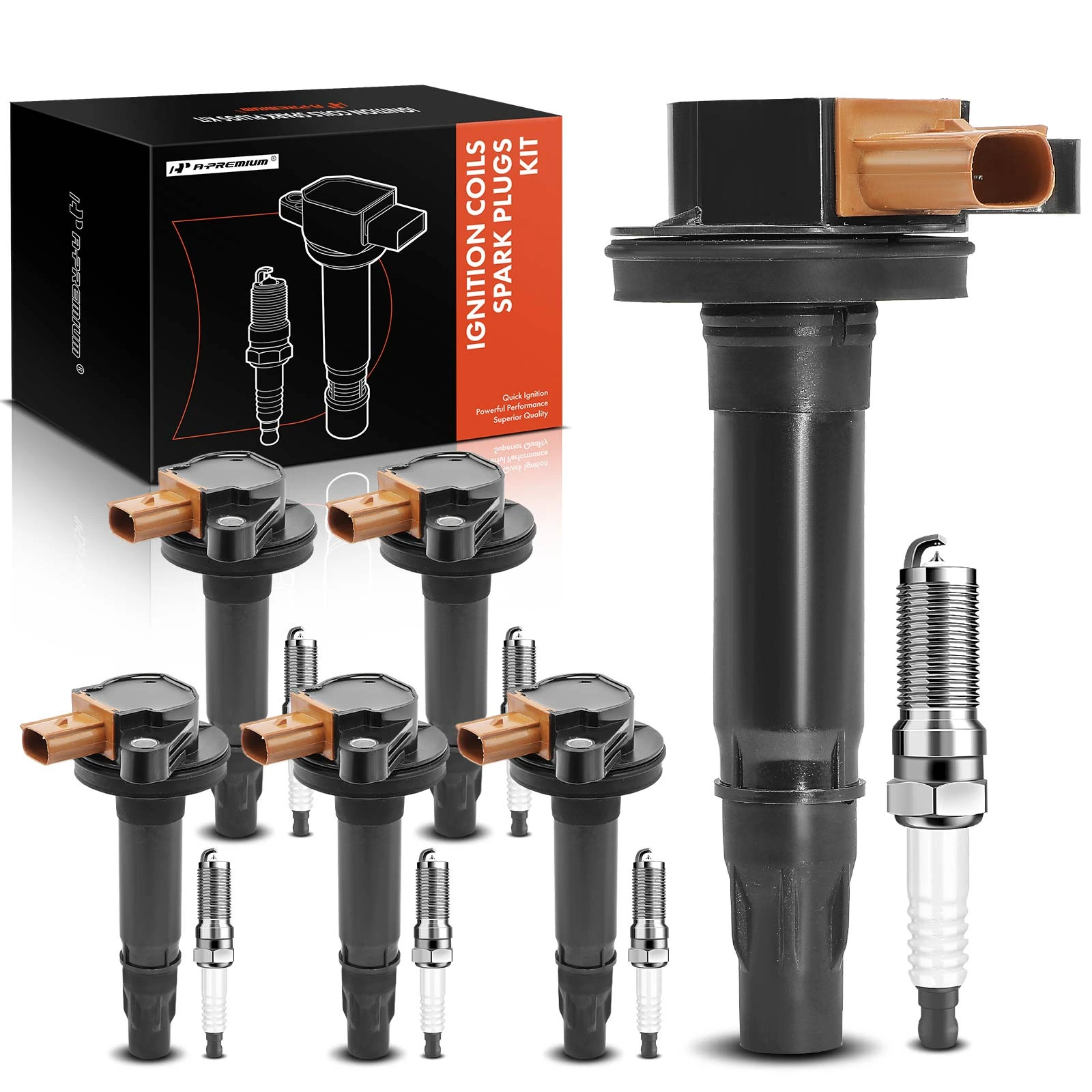 2011-2016 Ford F-150 Ignition Coils + Spark Plugs Kits, Set of 12 ...