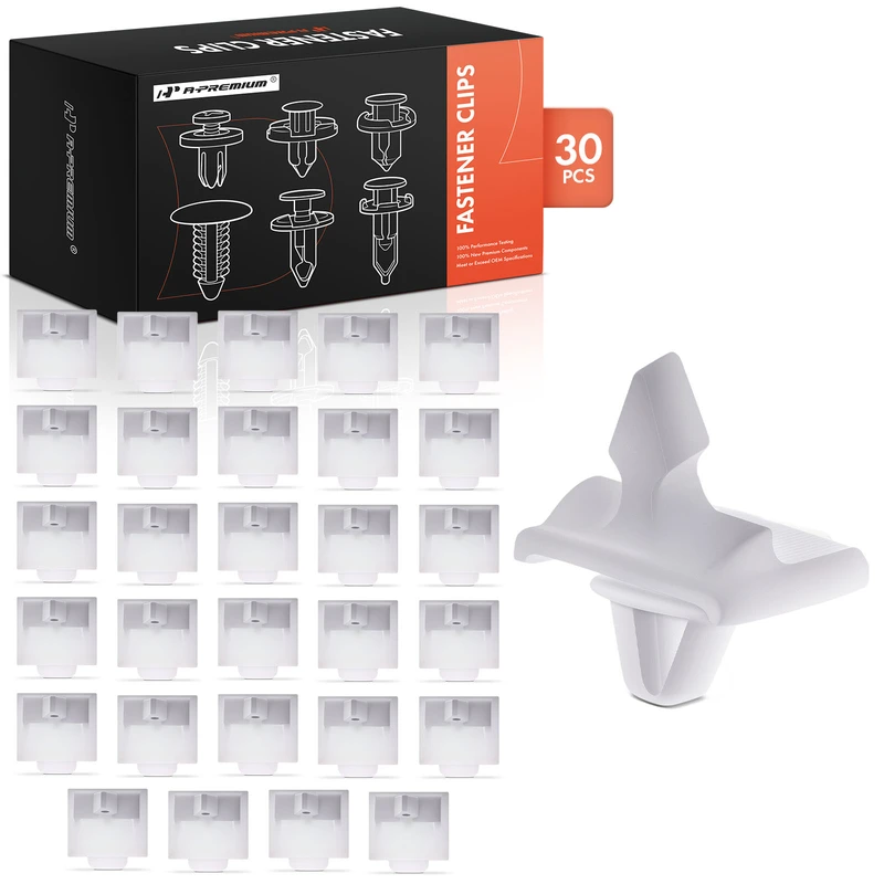 30 Pcs 21.5mm Nylon White Molding Fastening Retainer Clip for 1989-1993 ...