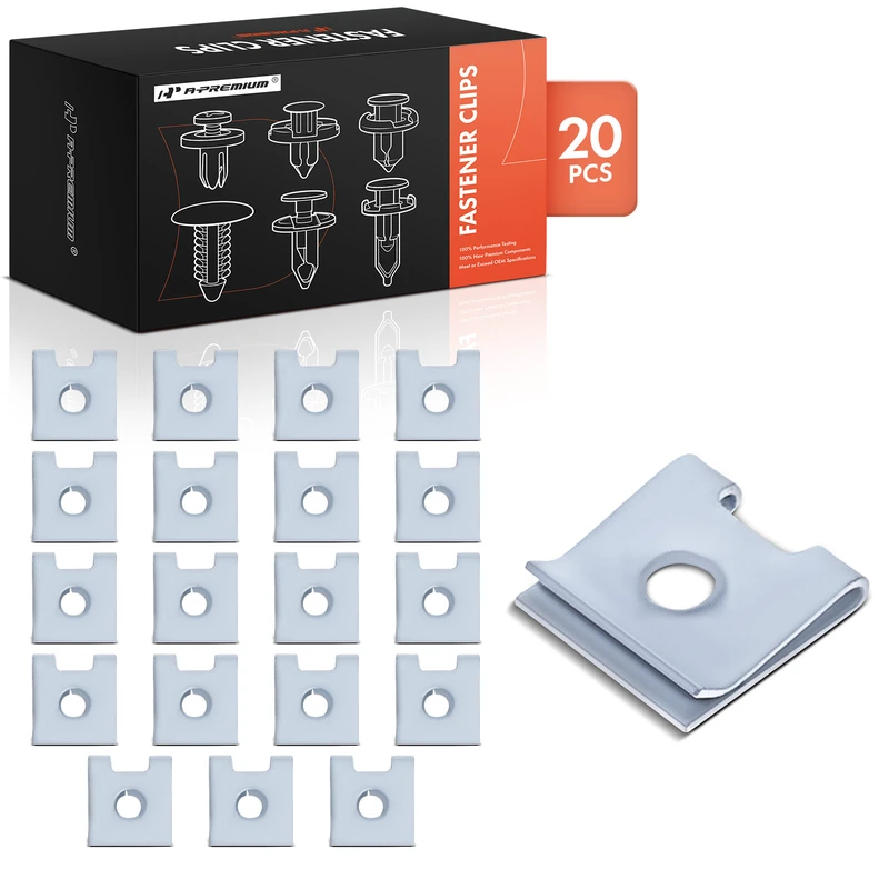 20 Pcs M4.8-1.61 Zinc Steel Bumper Cover U-Nuts Retainer Clip for 2011 ...