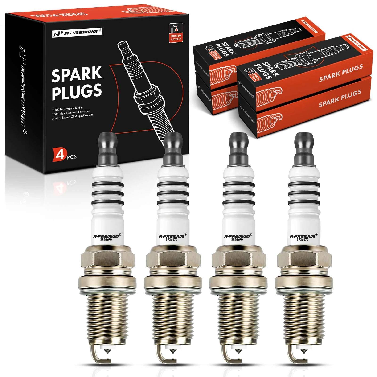 4 Pcs Iridium & Platinum Spark Plugs for 2013 Audi A5 Quattro | A-Premium