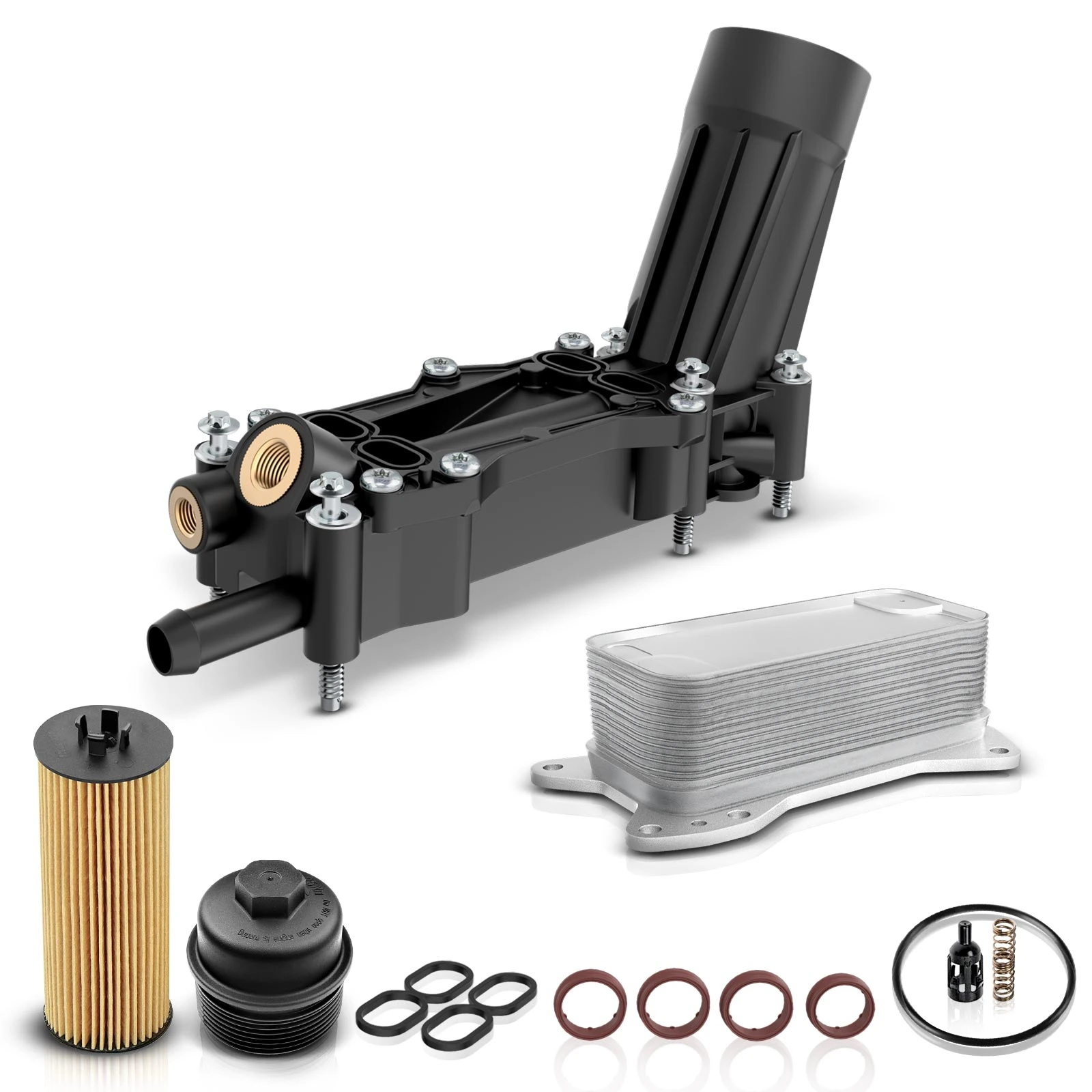Oil Filter Housing Adapter with Cooler for Chrysler Dodge Jeep Ram 3.6L ...