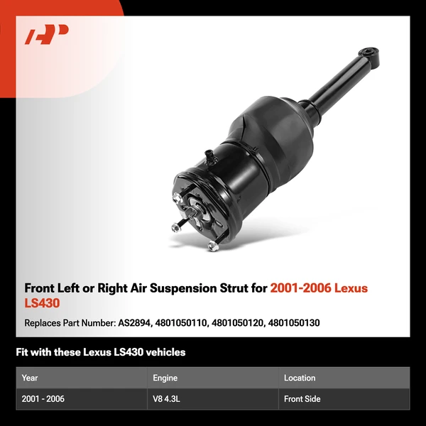 2001-2006 Lexus LS430 Air Strut APAST144, 3-Year Warranty | A-Premium