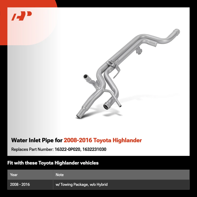 Water Inlet Pipe for 2008-2016 Toyota Highlander | A-Premium