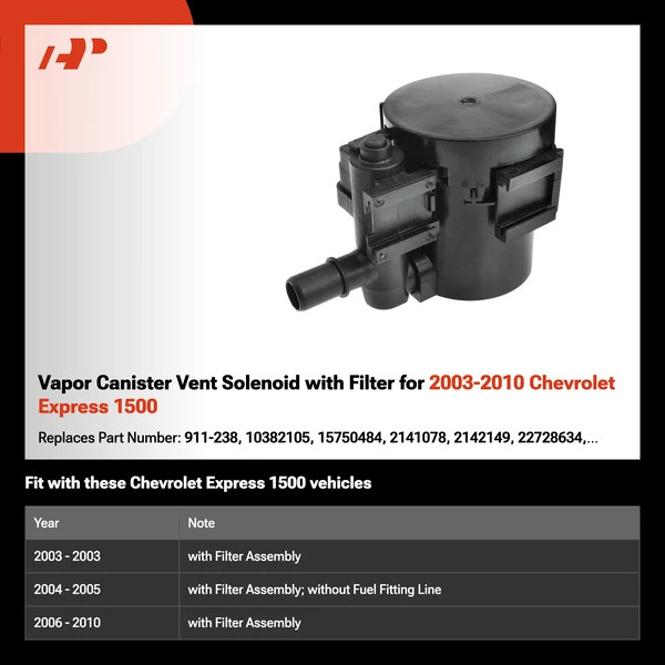 2003-2010 Chevrolet Express 1500 Vapor Canister Vent Solenoid APVCS007 ...