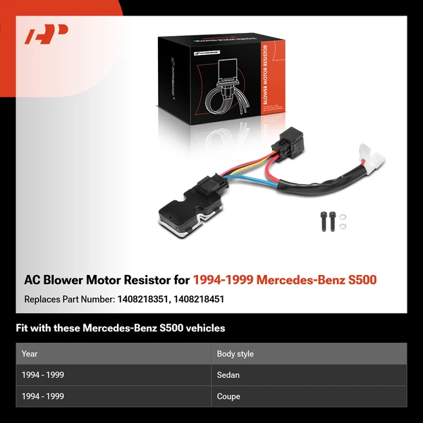 AC Blower Motor Resistor for 1994-1999 Mercedes-Benz S500 | A-Premium