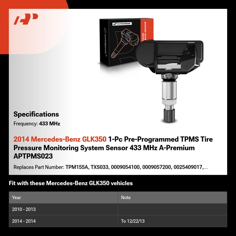 Affordable 2014 Mercedes-Benz GLK350 TPMS Tire Pressure Monitoring ...