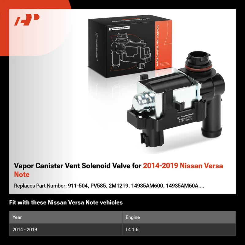 Vapor Canister Vent Solenoid Valve for 2014-2019 Nissan Versa Note | A ...