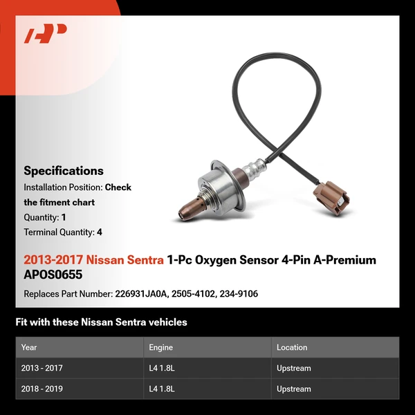 Online Shop for 2013-2017 Nissan Sentra Oxygen Sensor APOS0655 | A-Premium