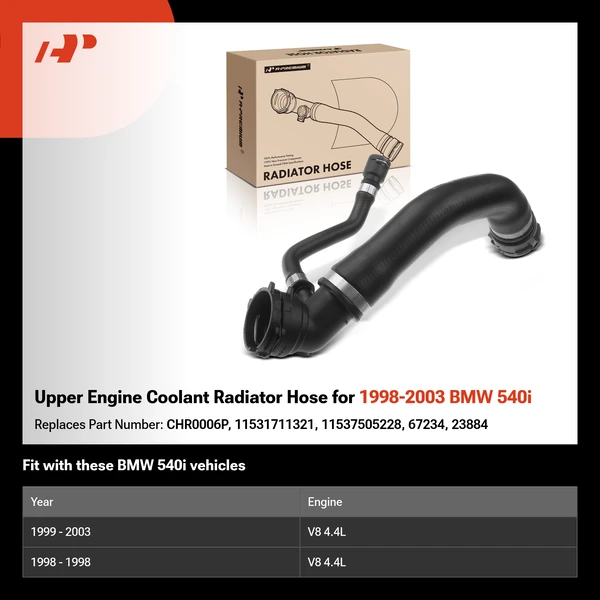 High-Quality 1998-2003 BMW 540i Radiator Hose APRH0087 | A-Premium