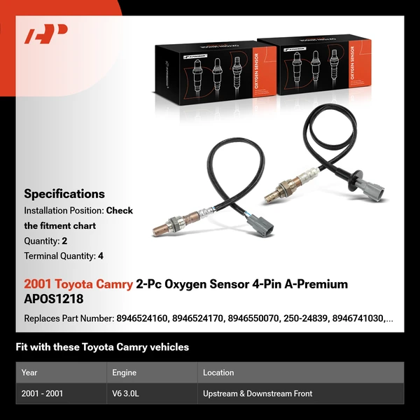 Automotive A-Premium 2001 Toyota Camry Oxygen Sensor 3.0L V6 APOS1218 ...