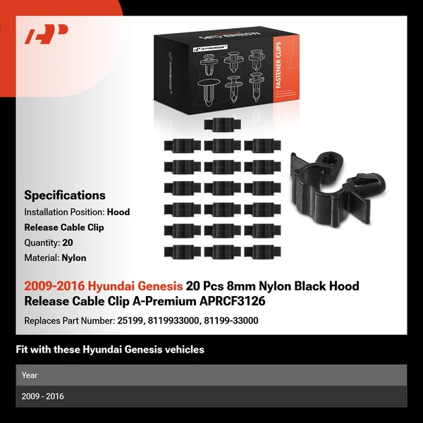 2009-2016 Hyundai Genesis Mounting Clip APRCF3126 Best Seller | A-Premium