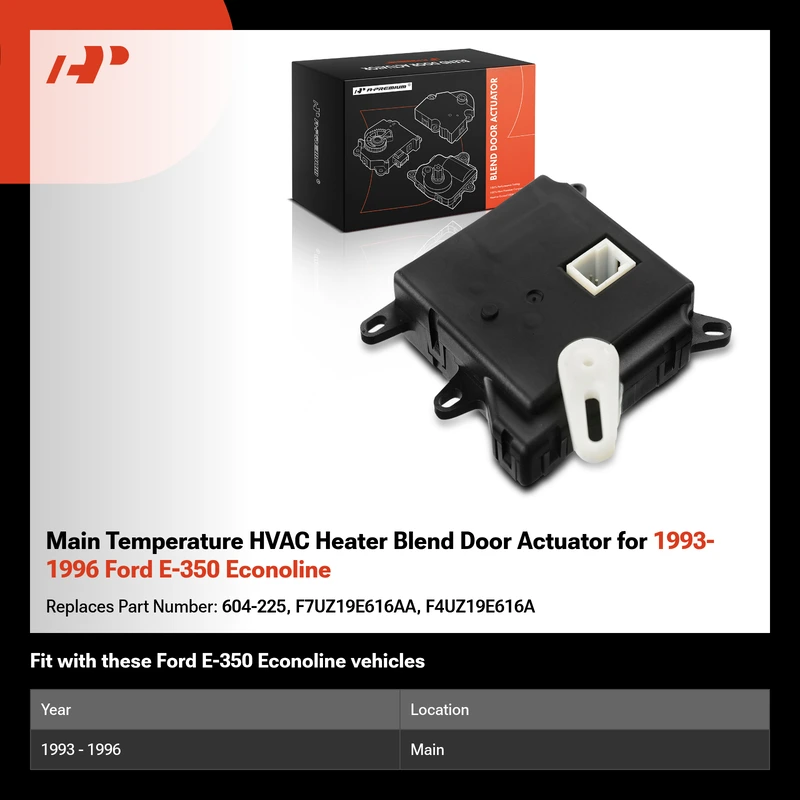 Main Temperature HVAC Heater Blend Door Actuator for 1993-1996 Ford E ...