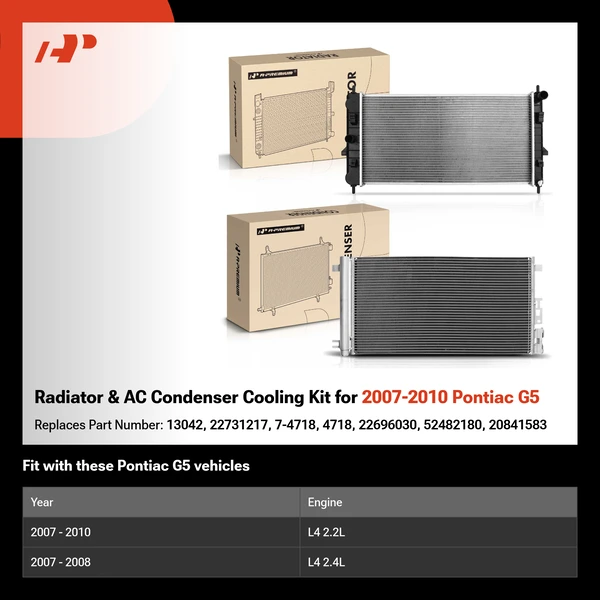 Affordable 2007-2010 Pontiac G5 Radiator and A/C Condenser Kit ...