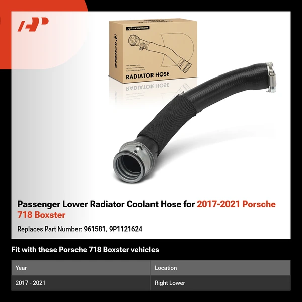 Automotive 2017-2021 Porsche 718 Boxster Radiator Coolant Hose APRH0788 ...