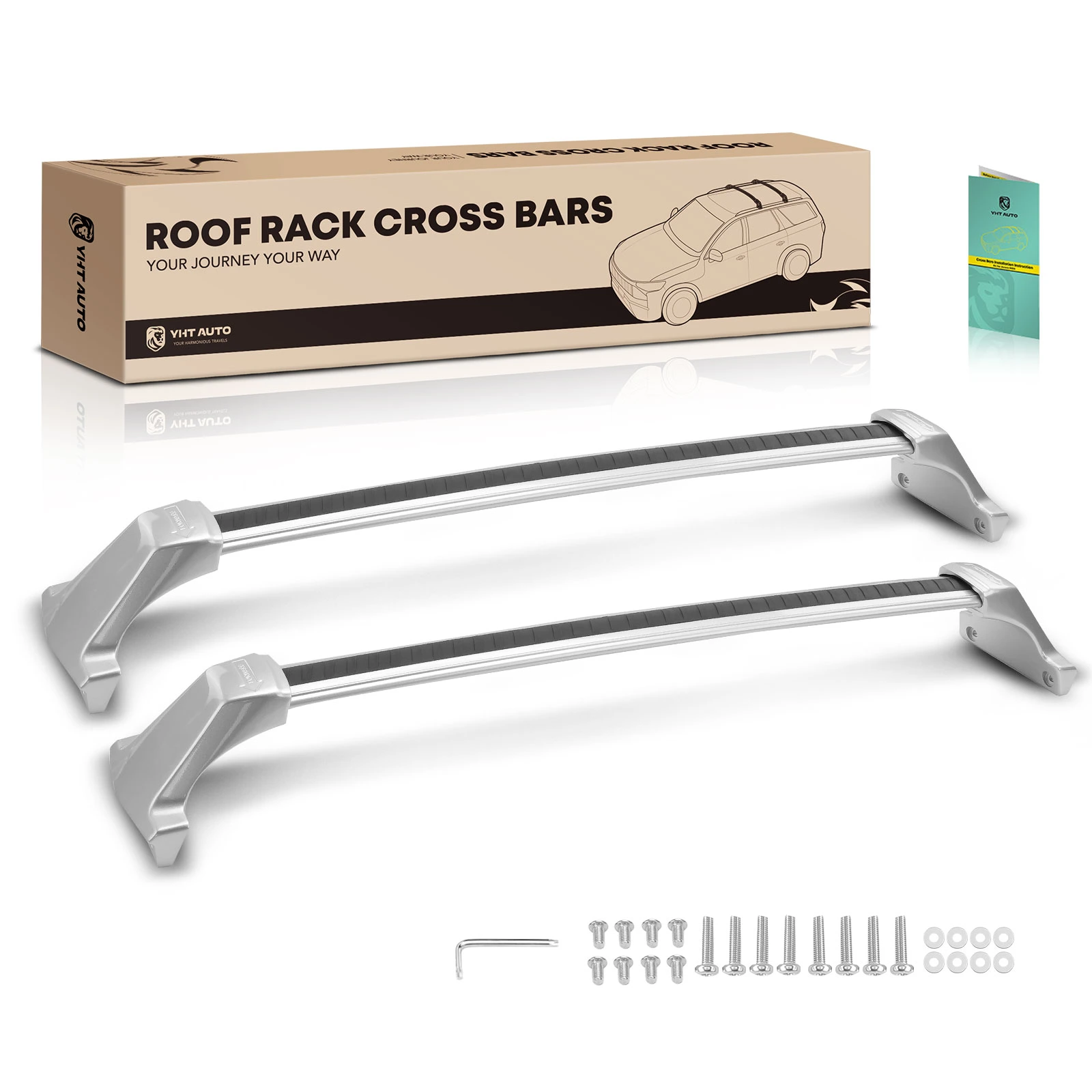Silver Aluminum Alloy Roof Rack Cross Bars for 2017-2024 Cadillac XT5 ...