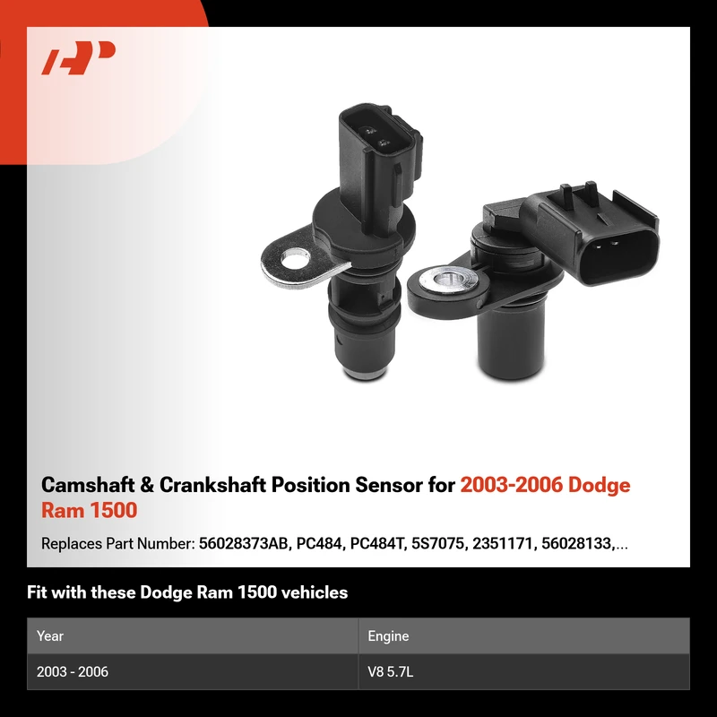 Camshaft & Crankshaft Position Sensor for 2003-2006 Dodge Ram 1500 | A ...