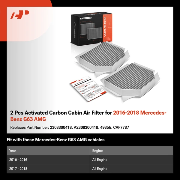 2016-2018 Mercedes-Benz G63 AMG Cabin Air Filter APCAF235 Optimized ...