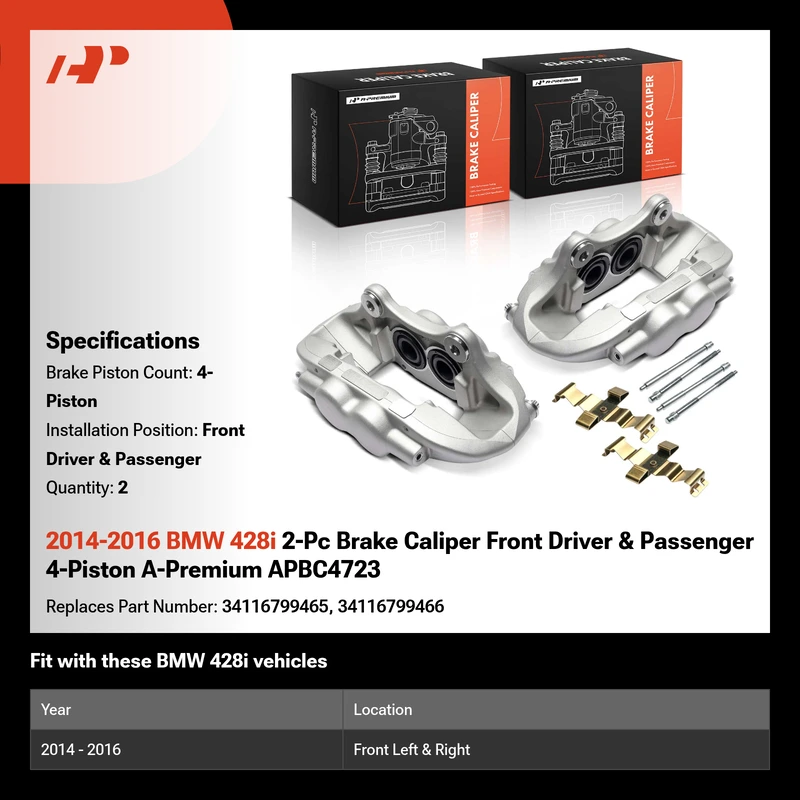 2014-2016 BMW 428i Brake Caliper APBC4723, 3-Year Warranty | A-Premium
