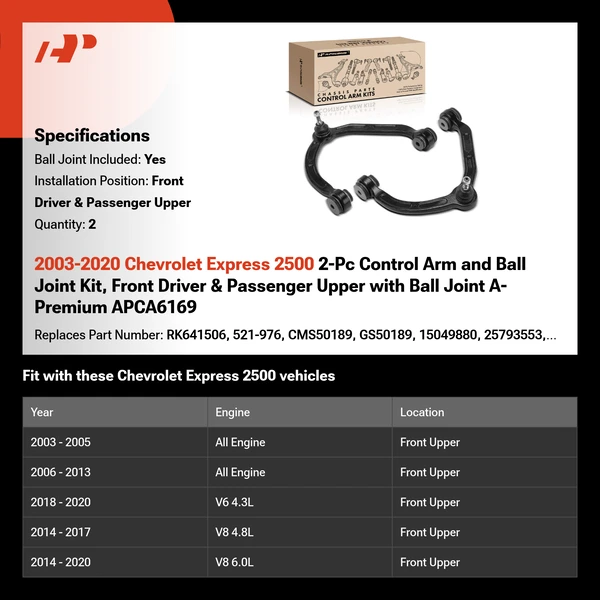 Best-Selling 2003-2020 Chevrolet Express 2500 Control Arm and Ball ...