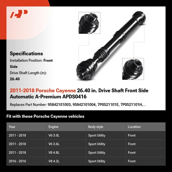Best-Selling A-Premium 2011-2018 Porsche Cayenne Drive Shaft APDS0416 ...