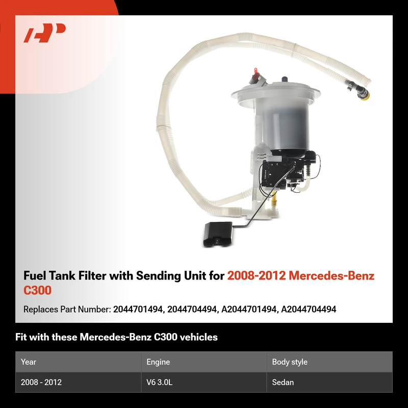 Fuel Tank Filter with Sending Unit for 2008-2012 Mercedes-Benz C300 | A ...