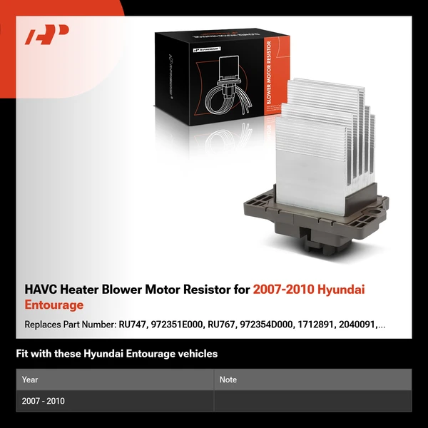 2007-2010 Hyundai Entourage Blower Motor Resistor BMR021, Fast Shipping ...