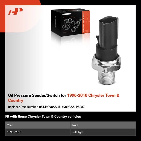 Durable 1996-2010 Chrysler Town & Country Oil Pressure Sender / Switch ...