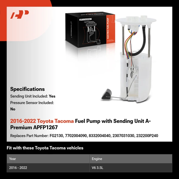 2016-2022 Toyota Tacoma Fuel Pump APFP1267 for Sale | A-Premium