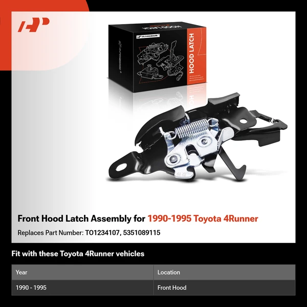 Durable 1990-1995 Toyota 4Runner Hood Latch APHL179 | A-Premium