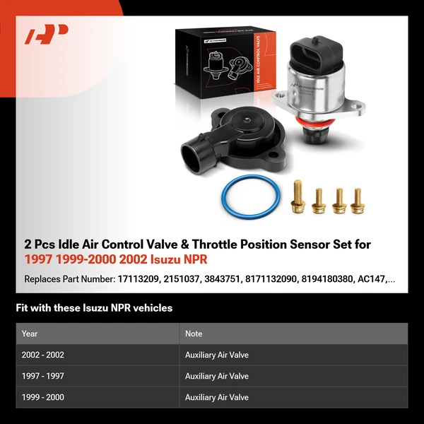 1997 1999-2000 2002 Isuzu NPR Idle Air Control Valve & Throttle ...