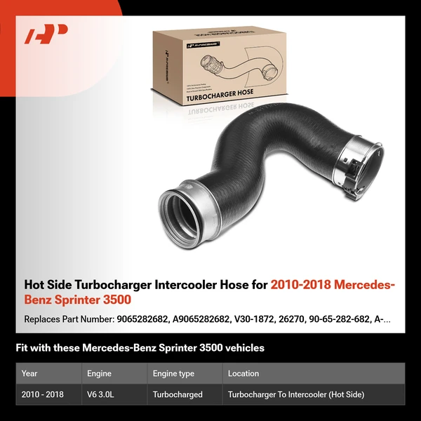2010-2018 Mercedes-Benz Sprinter 3500 Turbocharger Intercooler Hose ...
