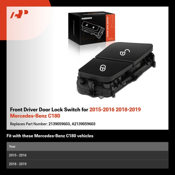 Value Line 2015-2016 2018-2019 Mercedes-Benz C180 Door Lock Switch ...
