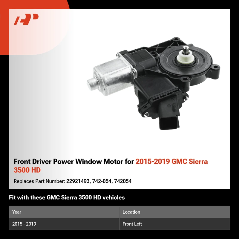 Front Driver Power Window Motor for 2015-2019 GMC Sierra 3500 HD | A ...