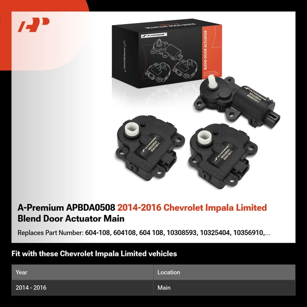 A-Premium 2014-2016 Chevrolet Impala Limited Blend Door Actuator ...
