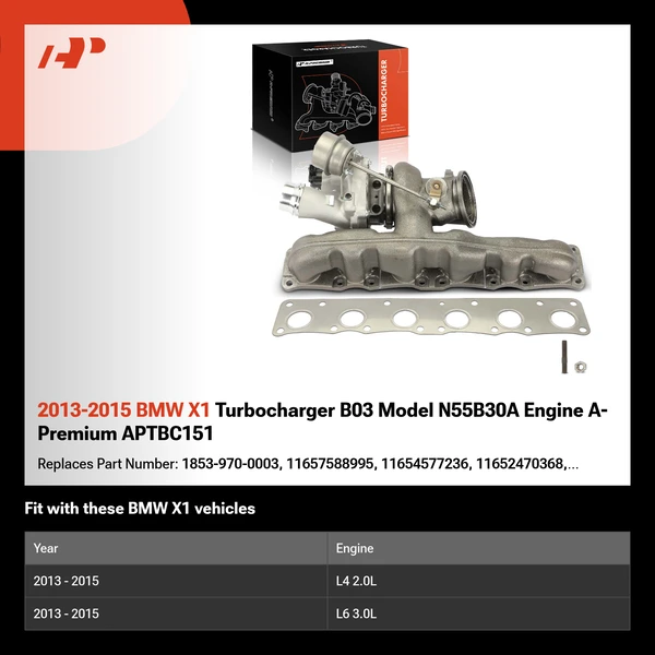 Automotive 2013-2015 BMW X1 Turbocharger APTBC151 | A-Premium
