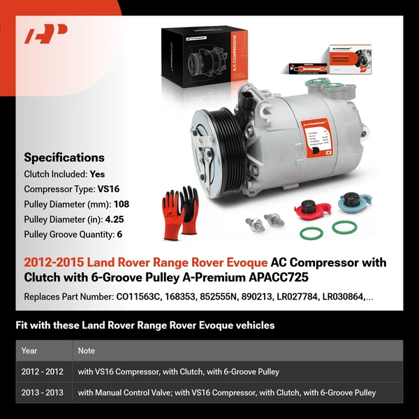 Top-Selling 2012-2015 Land Rover Range Rover Evoque AC Compressor ...