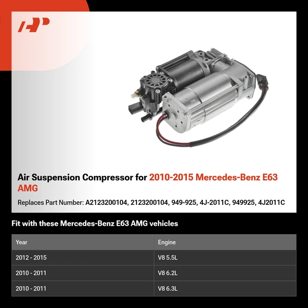 2010-2015 Mercedes-Benz E63 AMG Air Suspension Compressor APASC008 ...