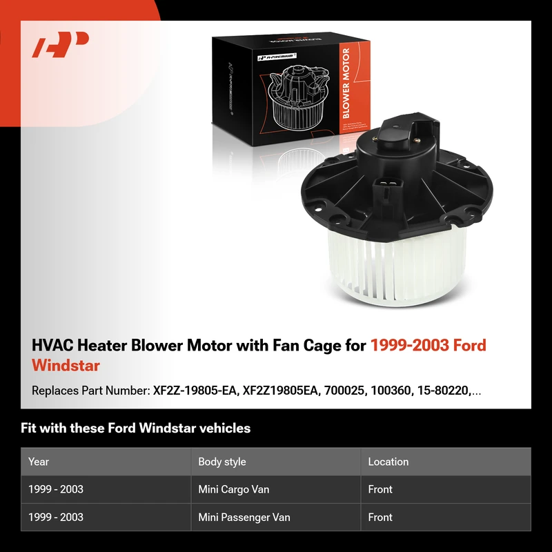 HVAC Heater Blower Motor with Fan Cage for 1999-2003 Ford Windstar | A ...