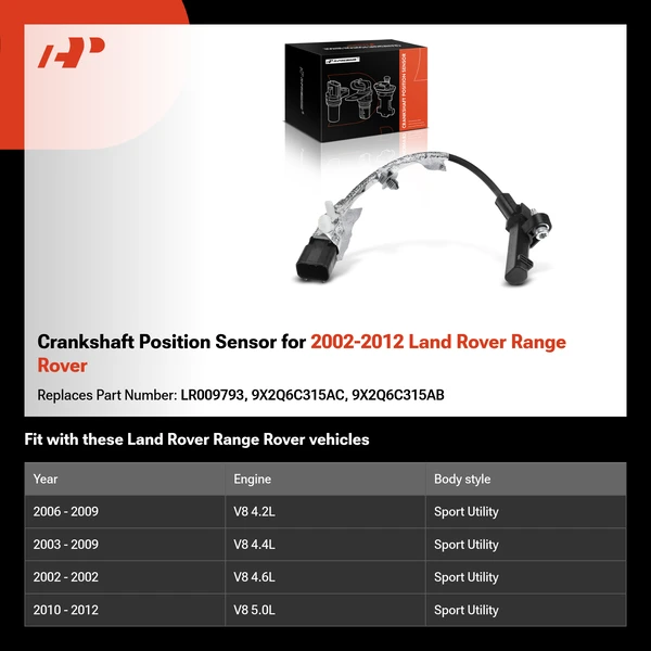 Reliable 2002-2012 Land Rover Range Rover Crankshaft Position Sensor ...
