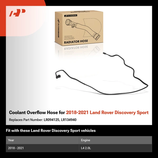 Best-Selling 2018-2021 Land Rover Discovery Sport Coolant Overflow Hose ...