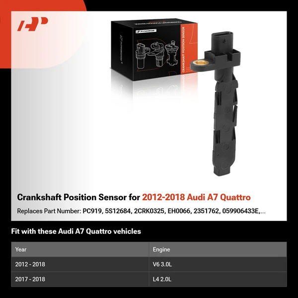 Automotive 2012-2018 Audi A7 Quattro Crankshaft Position Sensor ...