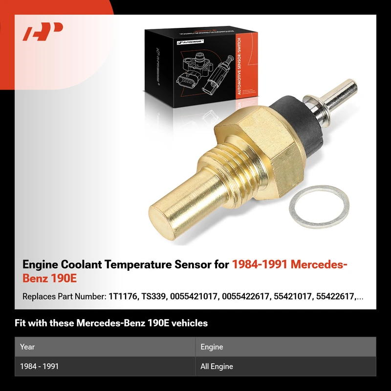 Engine Coolant Temperature Sensor for 1984-1991 Mercedes-Benz 190E | A ...